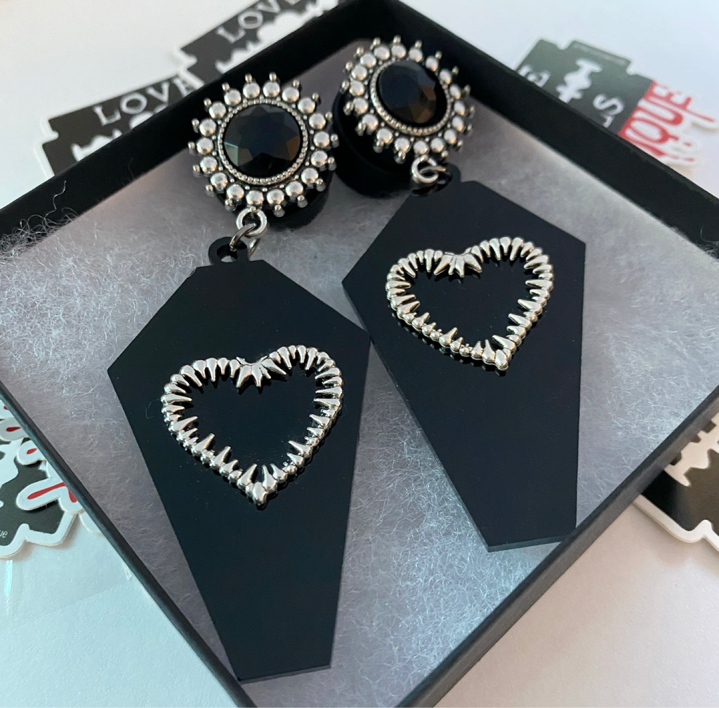Jack - O - Lantern Coffin dangle plugs Gauges, Jewlery For Stretched ...